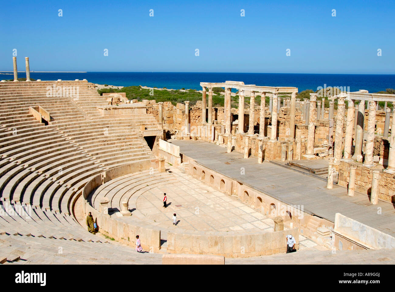 Roman theatre Leptis Magna Libya Stock Photo - Alamy