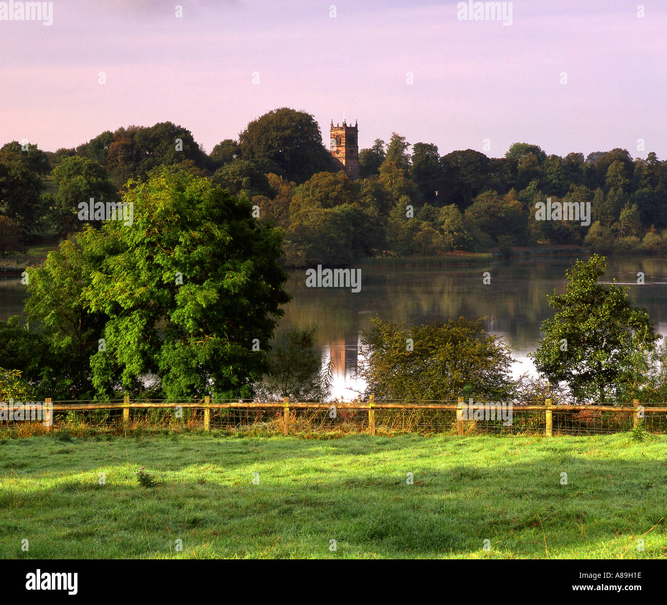 Rostherne Mere and St Marys Church Tower Near Knutsford Cheshire ...
