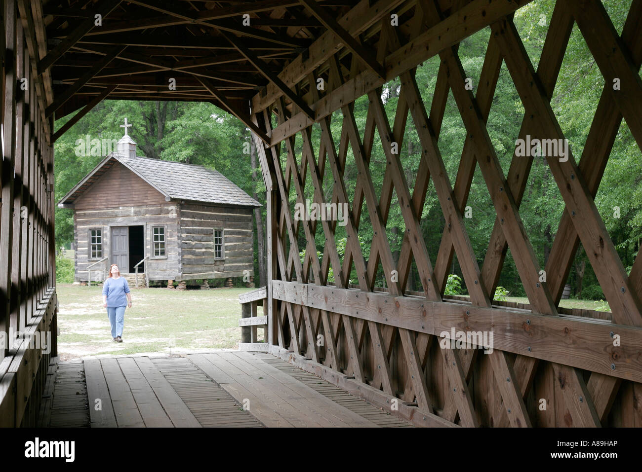 Troy Alabama,Pioneer Museum of Alabama log church,restored Poole ...