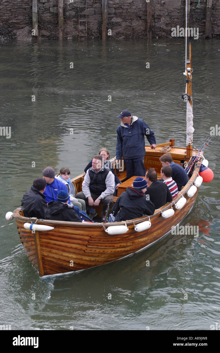 Looe Cornwall tourist holiday day tripper rod and reel fishing trip ...