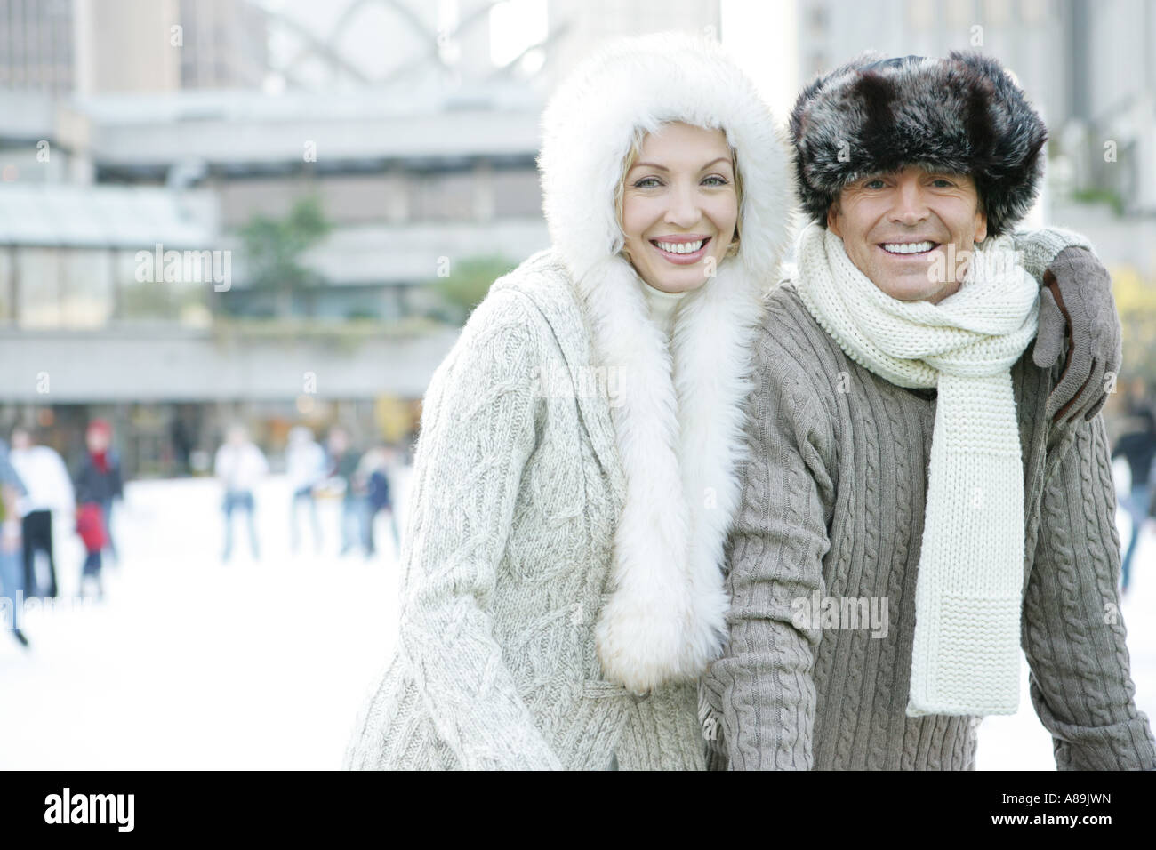 Couple in fur hats hi-res stock photography and images - Alamy