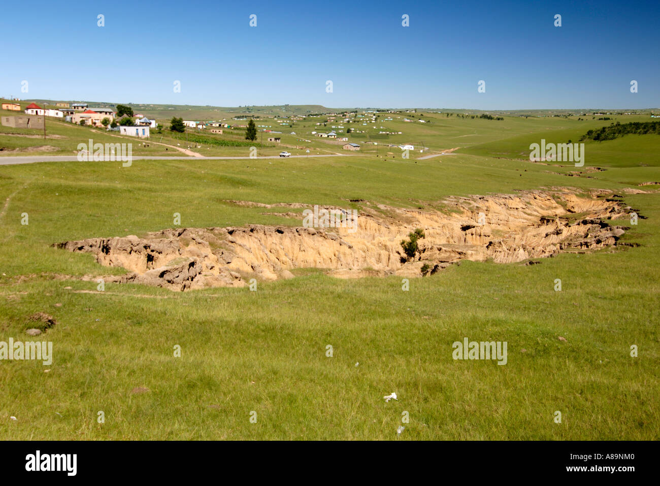 Soil erosion near the town of Mqanduli on the Coffee Bay road in South ...