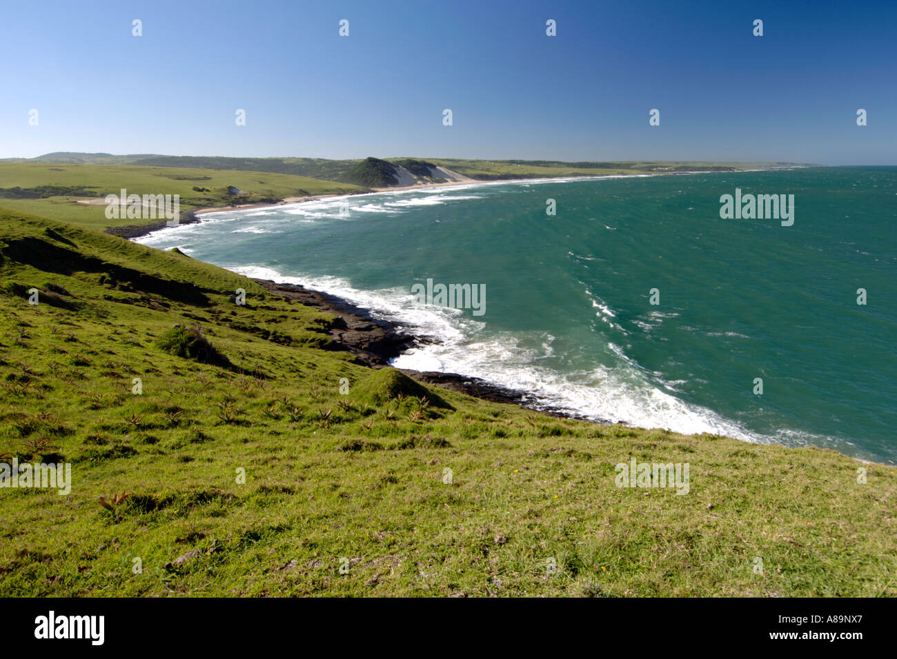 View of the coastline around Mazeppa Bay in the Eastern Cape Province ...