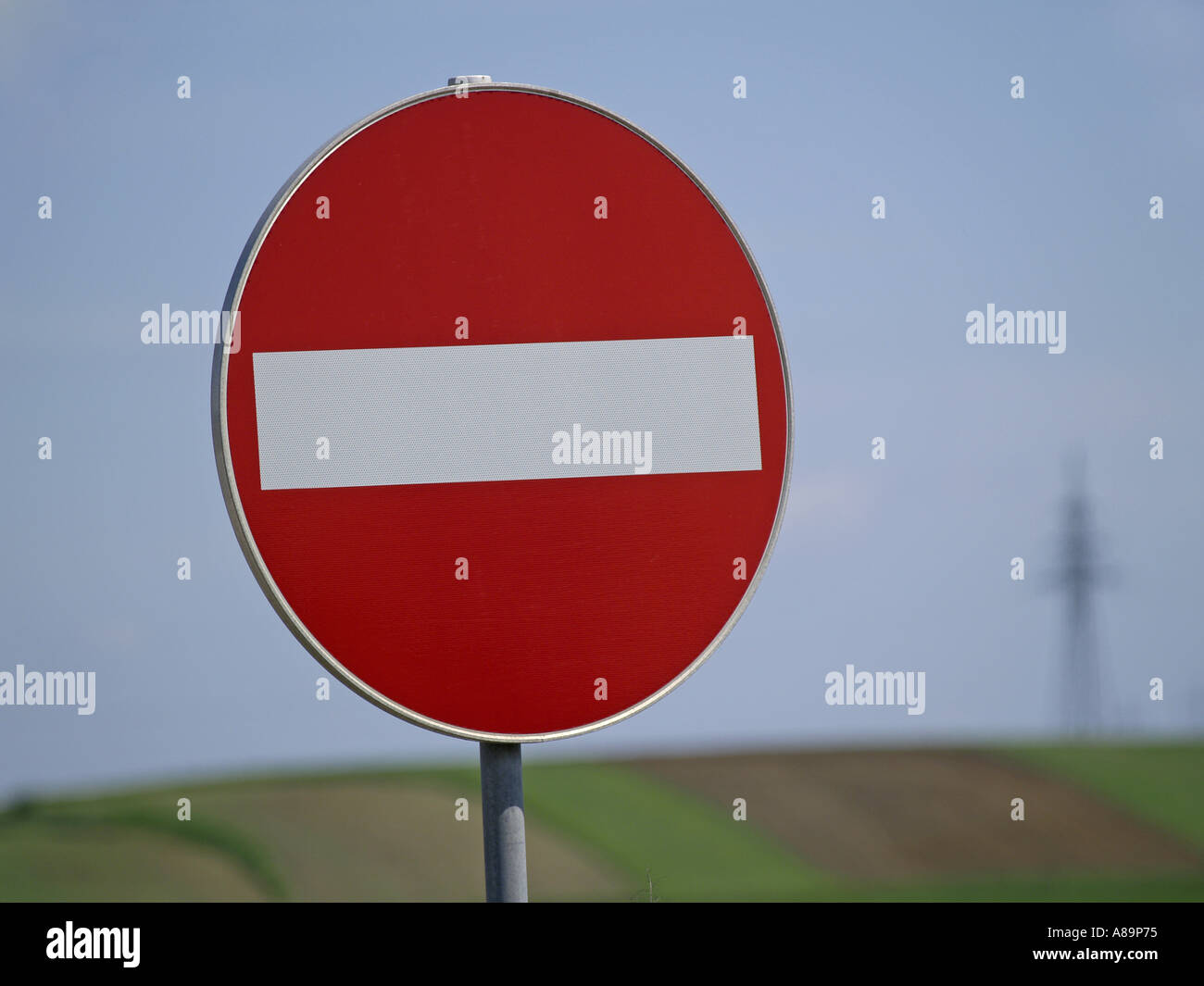 traffic sign, no entry for traffic Stock Photo - Alamy