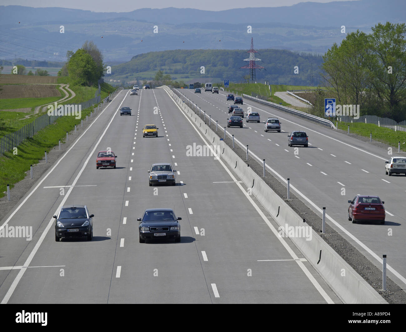 A1 West motorway, guide rail, concrete road surface Stock Photo - Alamy