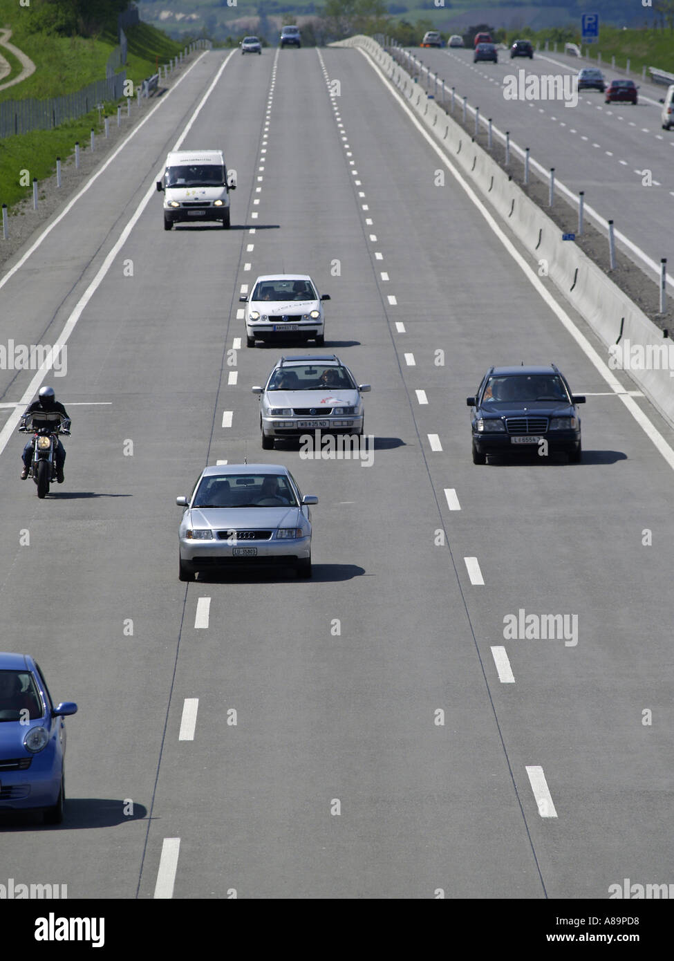A1 West motorway, guide rail, concrete road surface Stock Photo - Alamy
