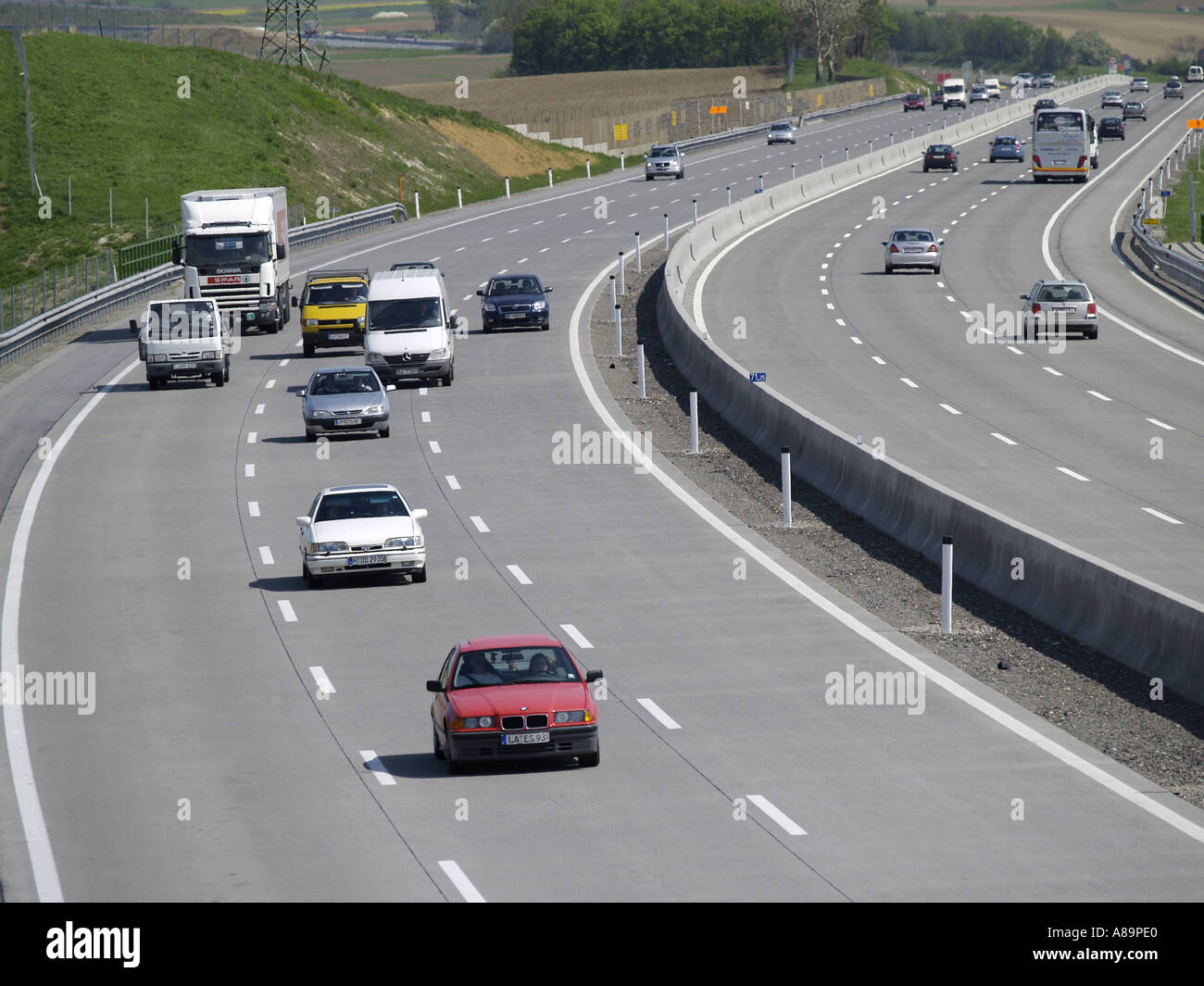 A1 West motorway, guide rail, concrete road surface Stock Photo - Alamy