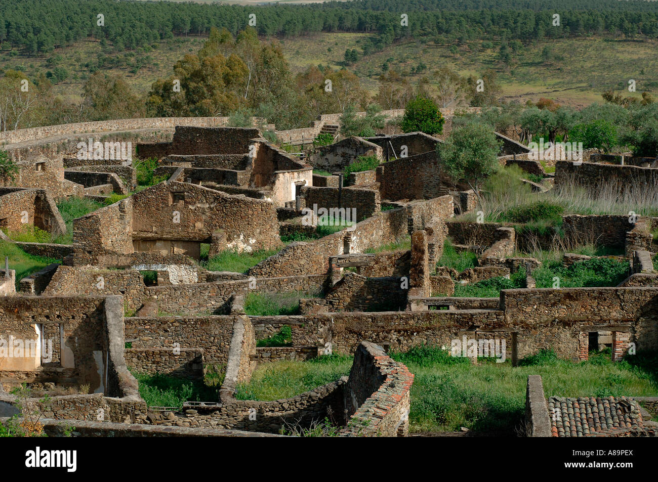 The ruins of Granadilla in Cáceres Spain Stock Photo - Alamy