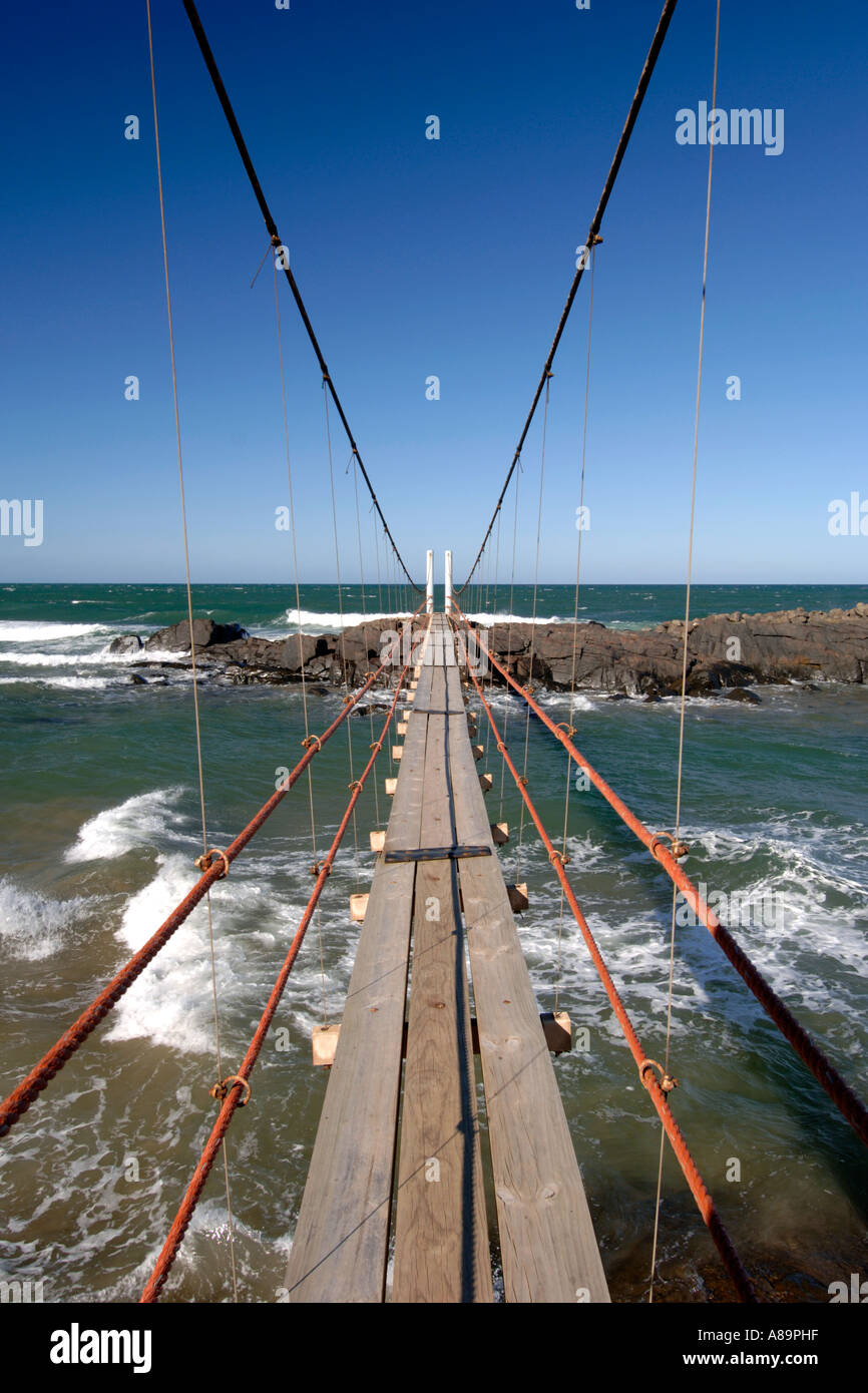 The swing bridge at Mazeppa Bay in the Eastern Cape Province of South ...