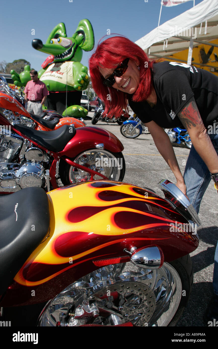 Woman bike week in daytona hi-res stock photography and images - Alamy