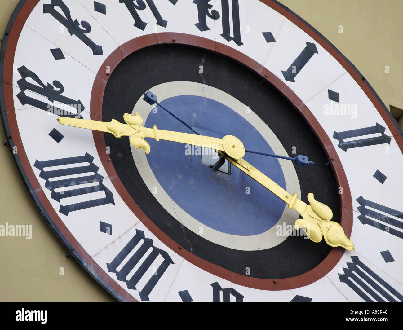 Regensburg, city view turret clock Stock Photo - Alamy