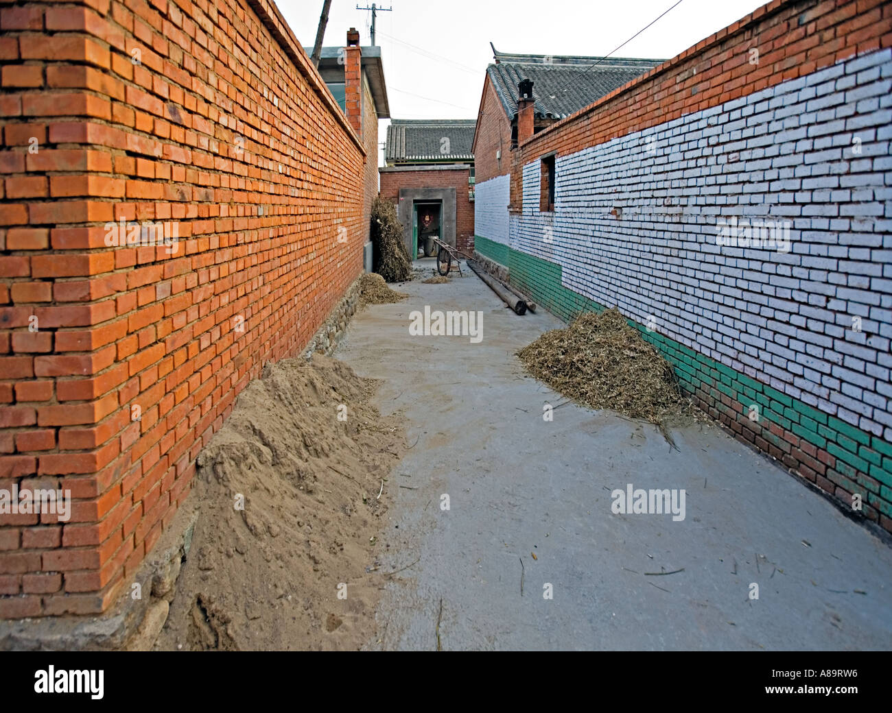 CHINA SIMATAI Brick communal farmhouses painted in patriotic colors of ...