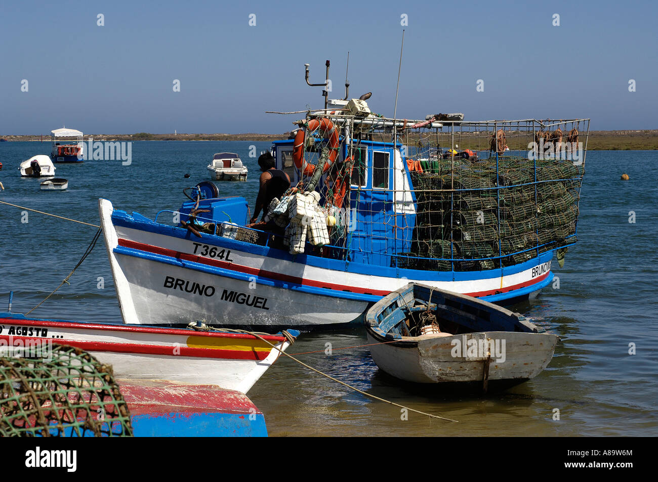 Fish boat in the south of Portugal Stock Photo - Alamy
