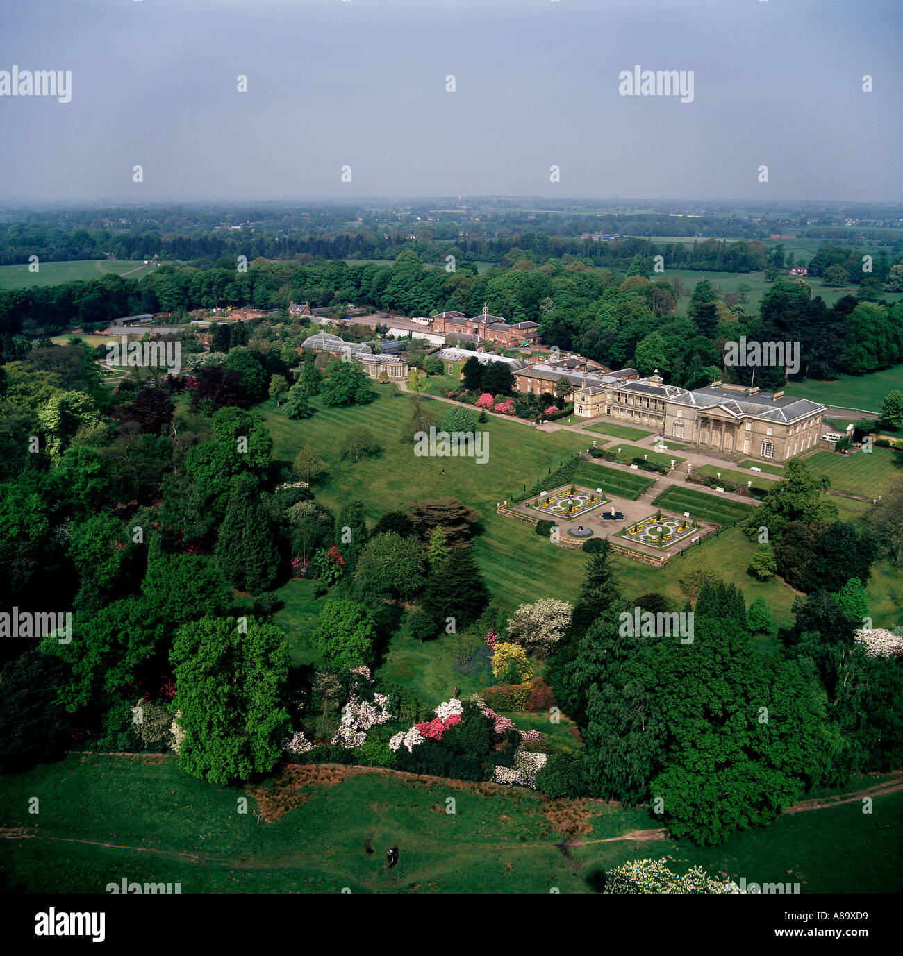 Tatton Park gardens Cheshire UK aerial view Stock Photo: 3929816 - Alamy