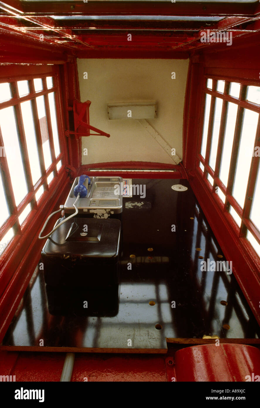 Communication K6 phone box Interior upward view Stock Photo - Alamy