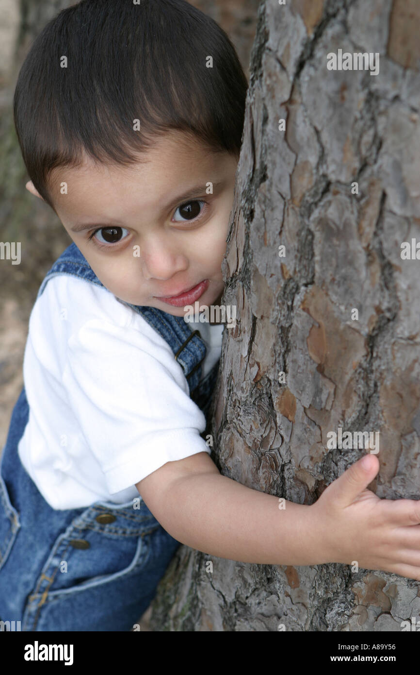 Tree Hugging Child Stock Photo - Alamy