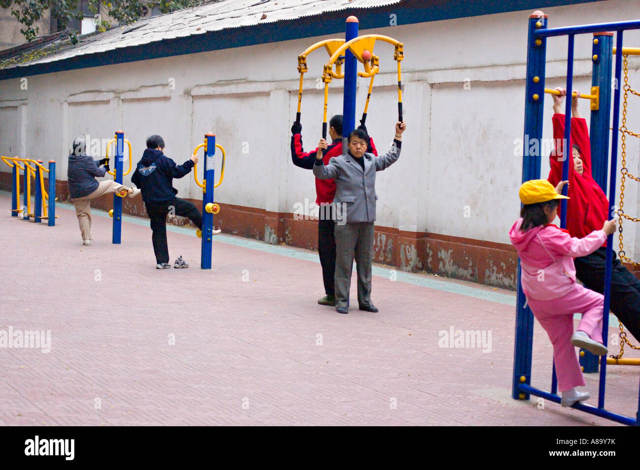 Exercise china park senior equipment hi-res stock photography and ...