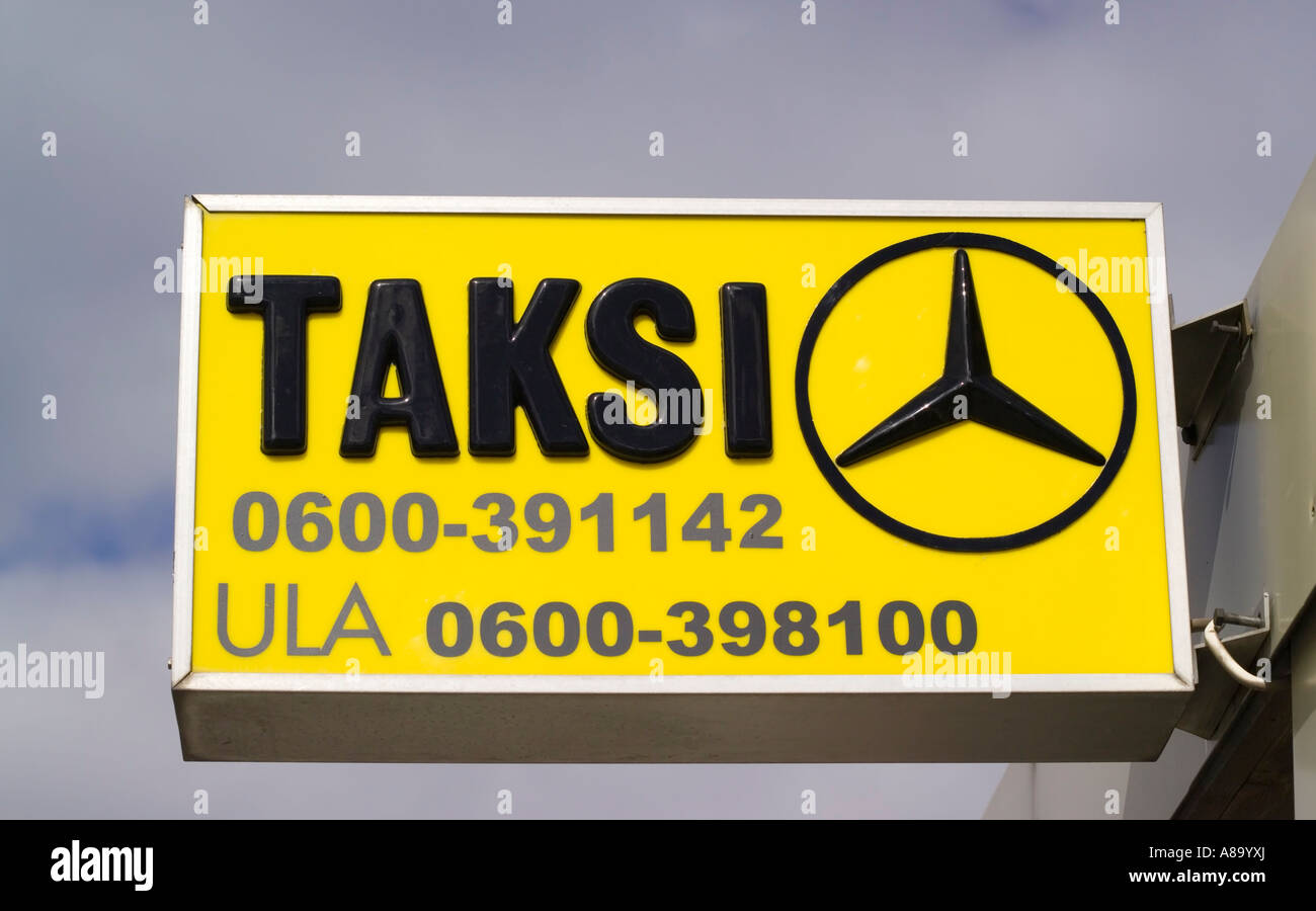 Taxi sign with telephone numbers, Kajaani Finland Stock Photo - Alamy