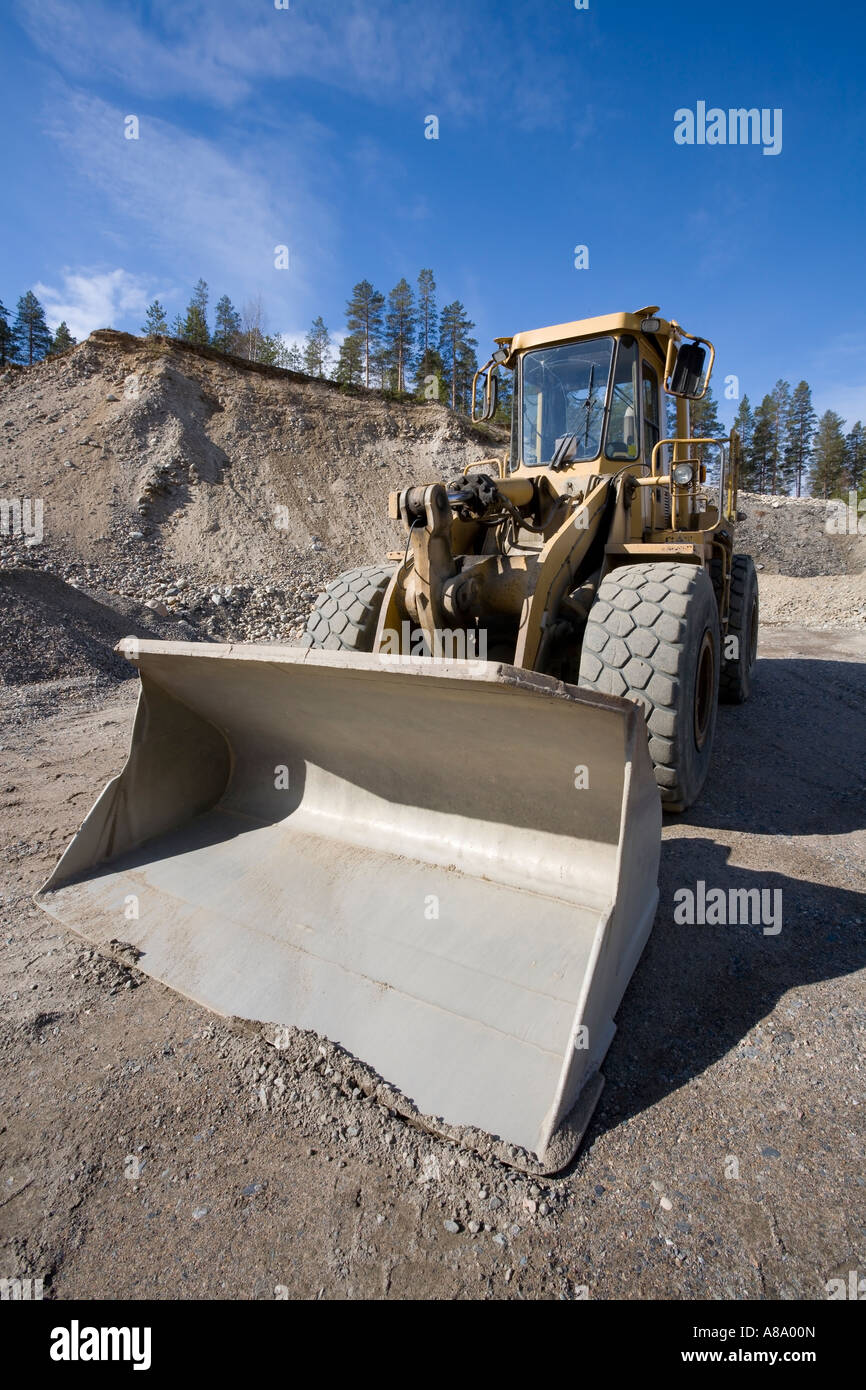Front loader at gravel extraction area, Sotkamo Finland Stock Photo - Alamy