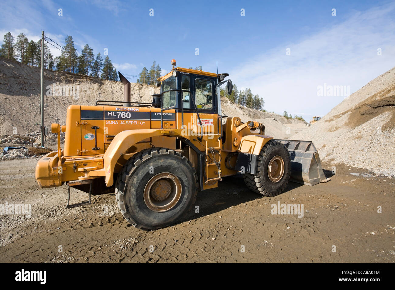 Front loader at gravel extraction area, Sotkamo Finland Stock Photo - Alamy