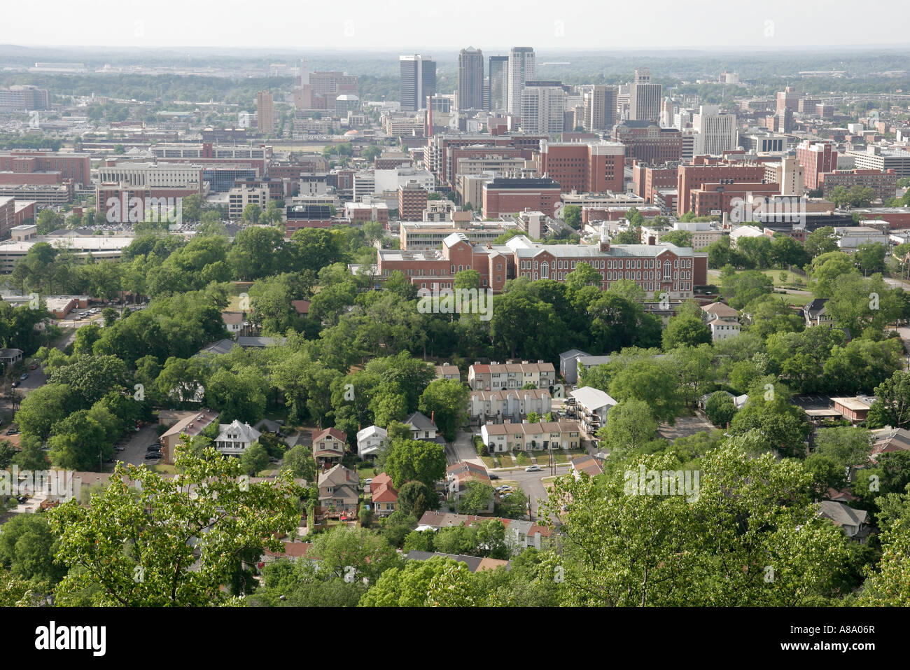 Birmingham Alabama,downtown view from Vulcan Park tower observatory ...