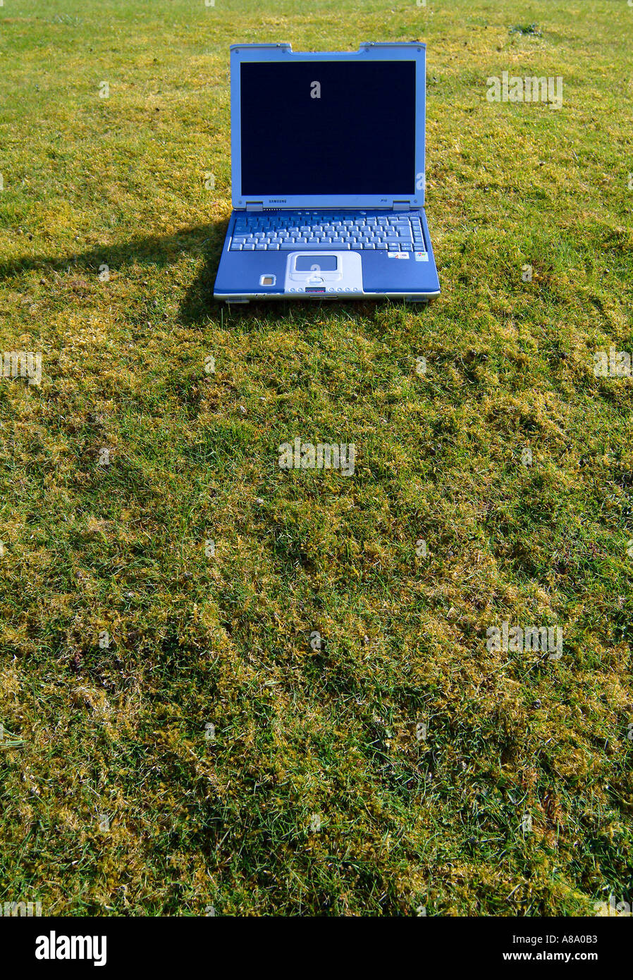 laptop lawn grass Stock Photo - Alamy