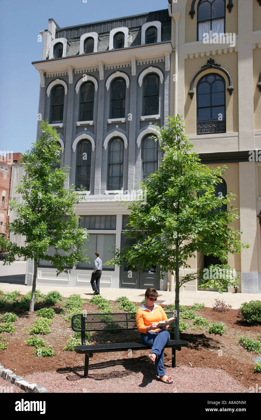 Montgomery Alabama,Court Square,park bench,woman reading,visitors ...
