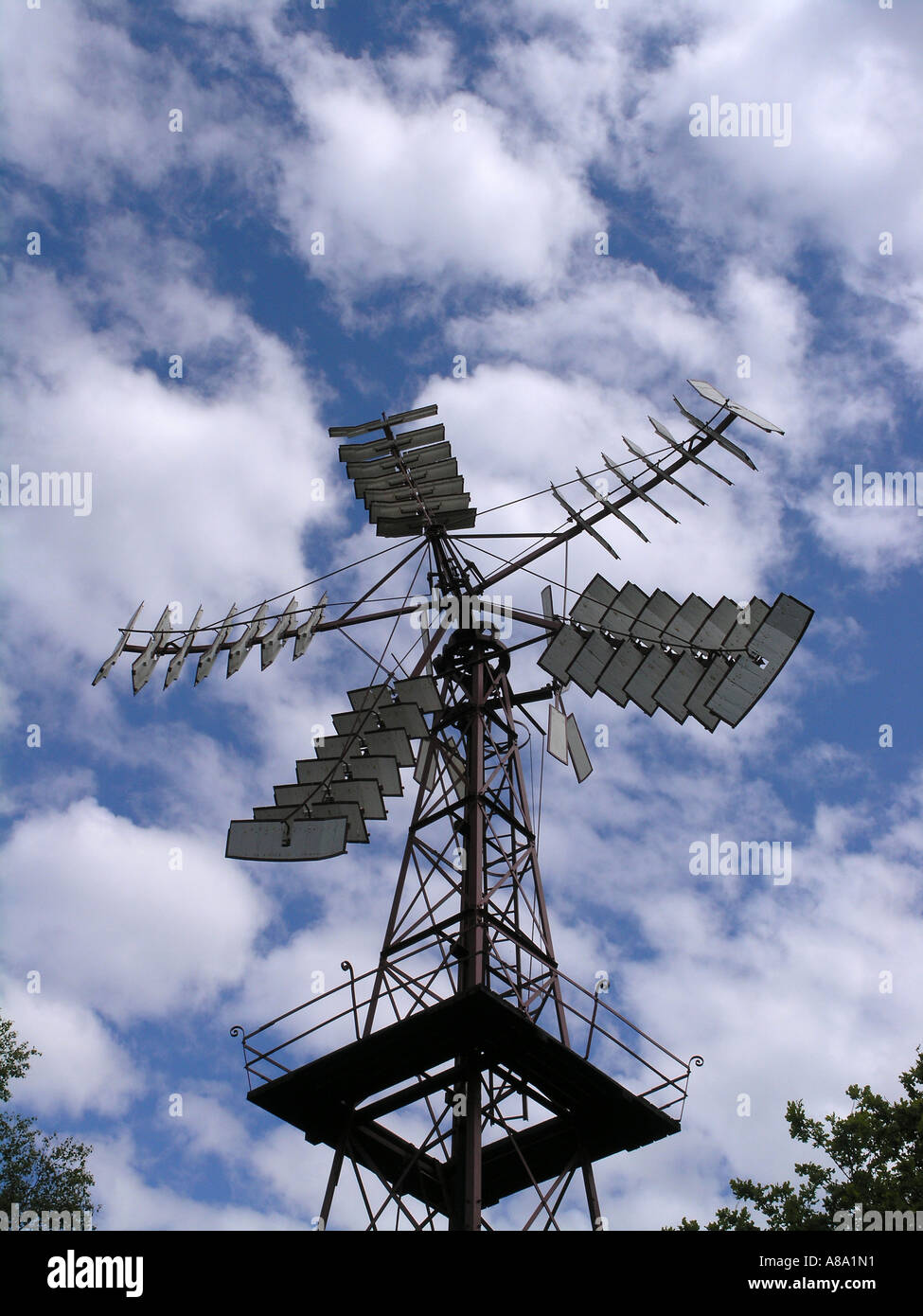 old wind motor as used to drive machinery at the farms Stock Photo - Alamy