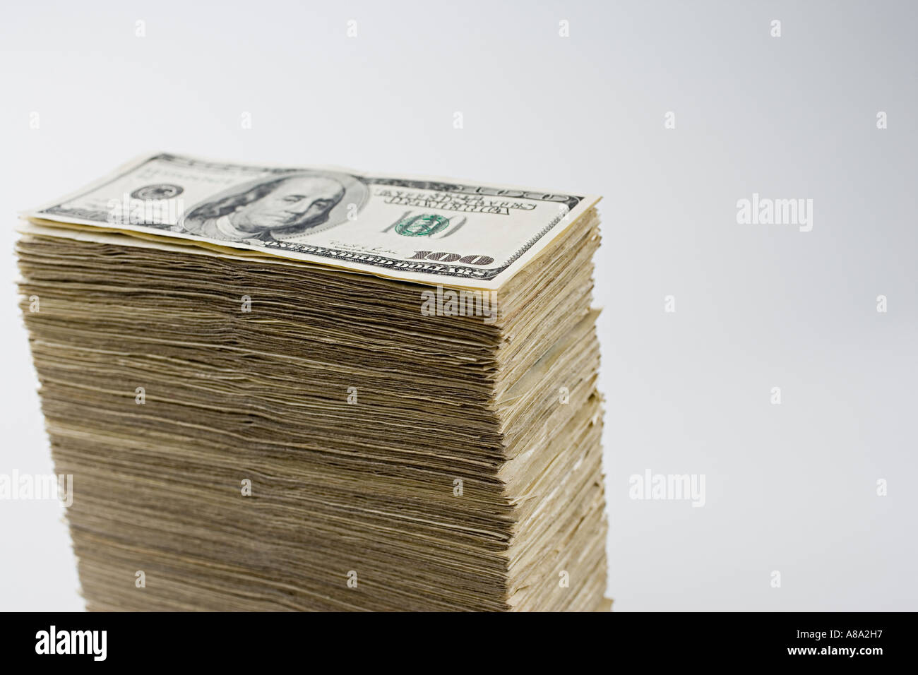 Stack of hundred dollar bills Stock Photo - Alamy
