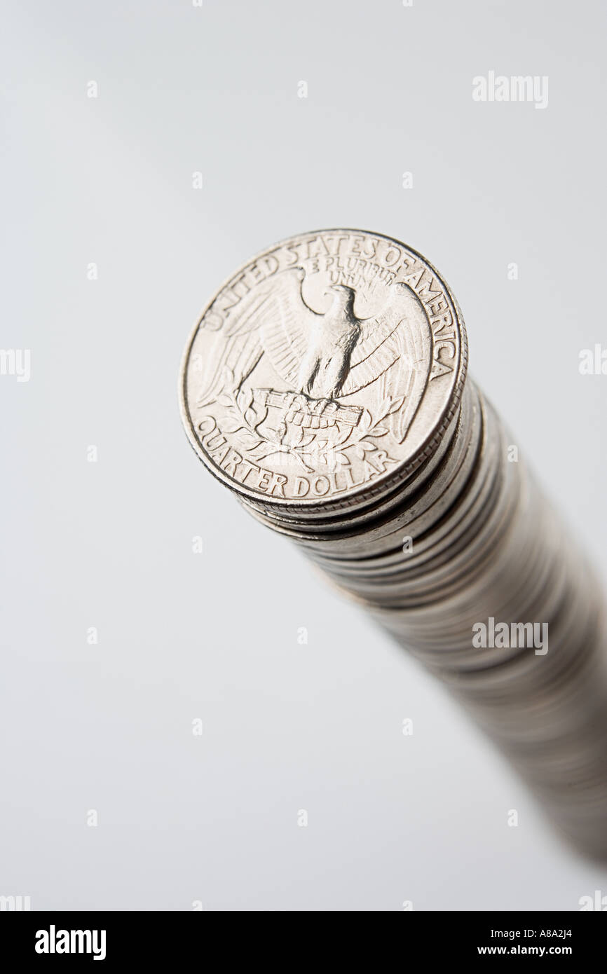 Stack of quarters Stock Photo - Alamy