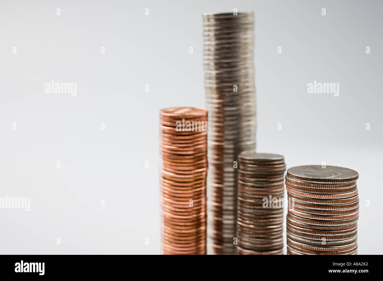 Stacks of coins Stock Photo - Alamy