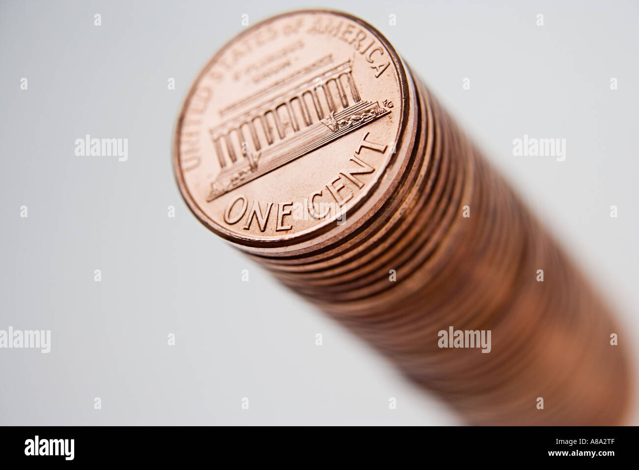 Stack of one cent coins Stock Photo - Alamy