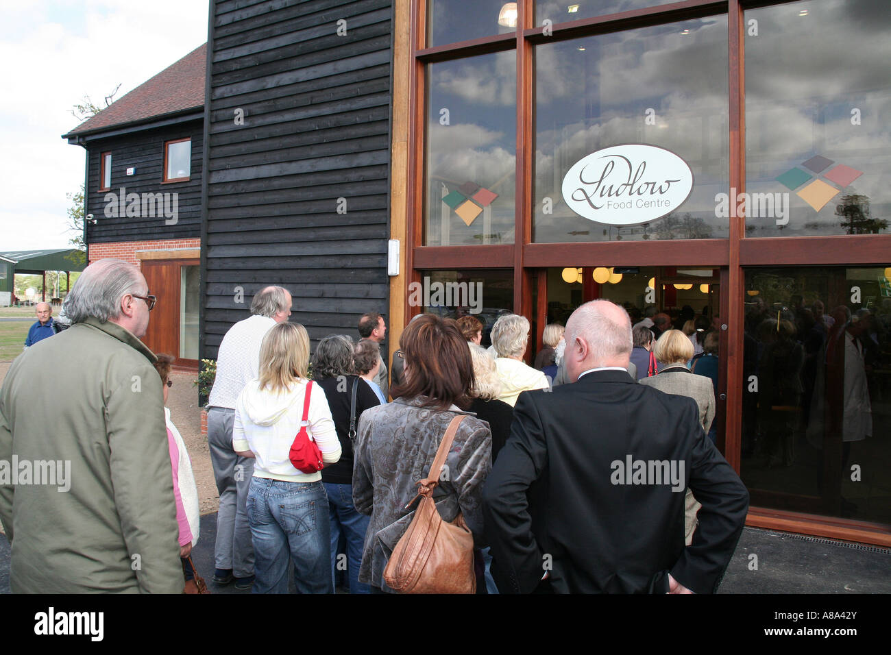 People pouring into the newly opened Ludlow Food Centre, Shropshire ...