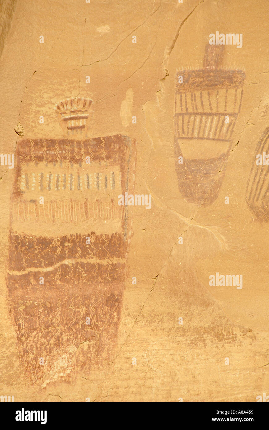 Human figure with breastplate pictographs on canyon wall Horseshoe ...