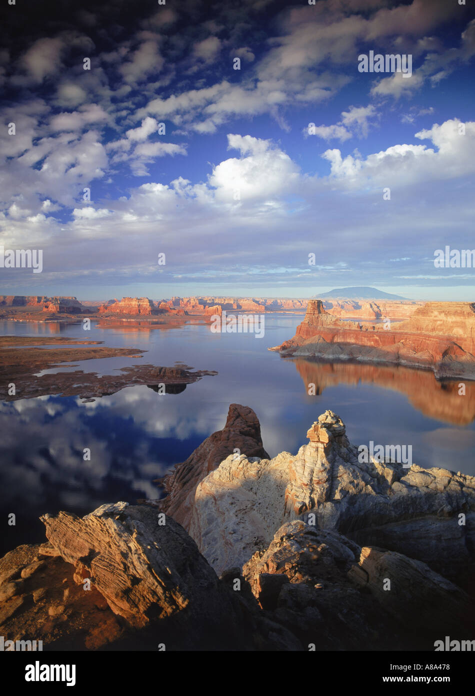 Sunset over Lake Powell in Glen Canyon National Recreation Area from ...