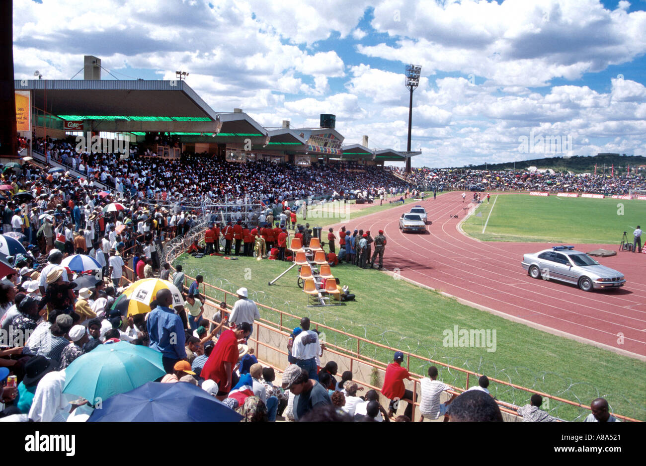 Africa Namibia Windhoek footbal stadium Presidential lap of honour 1997 ...