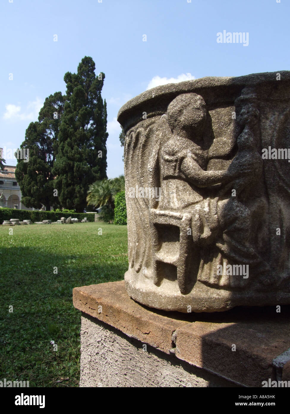 relic at the diocletian baths museum in rome Stock Photo - Alamy