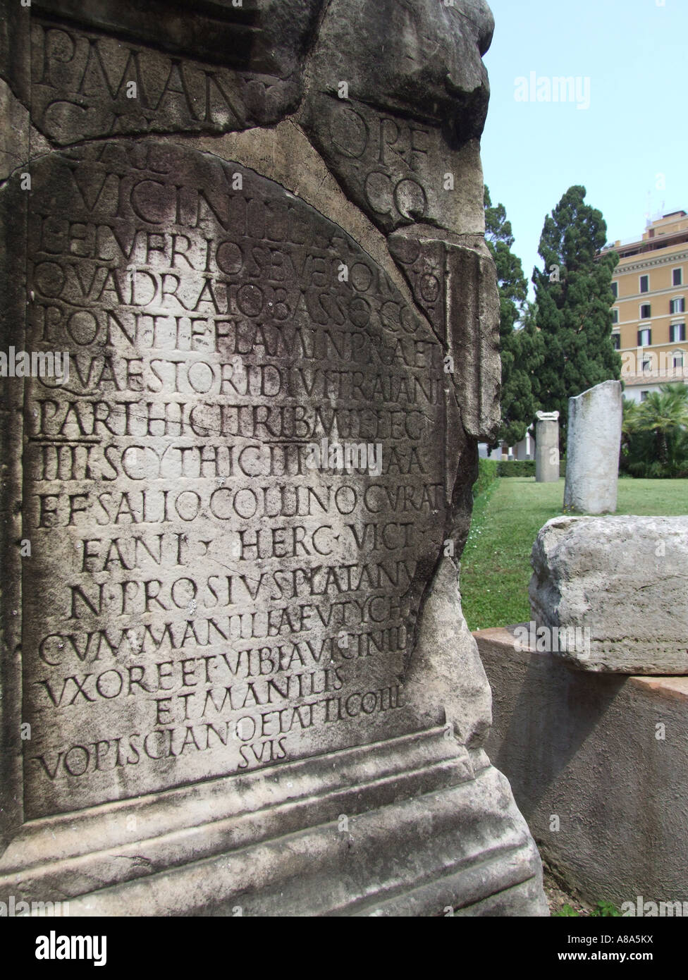 latin inscription at the diocletian baths museum in rome Stock Photo ...