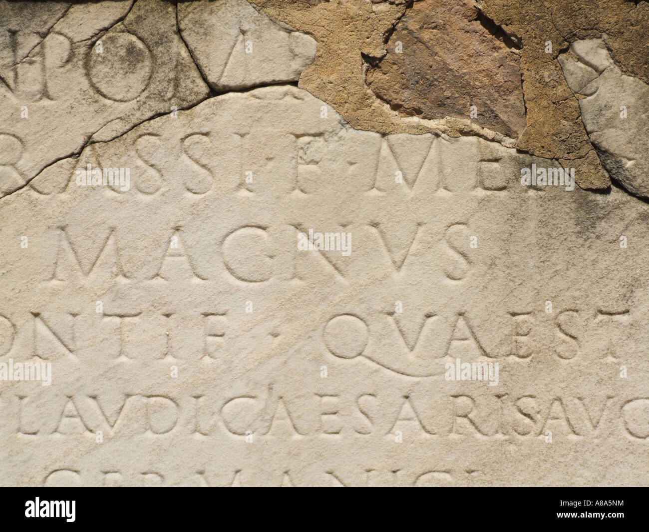 latin inscription at the diocletian baths museum in rome Stock Photo ...