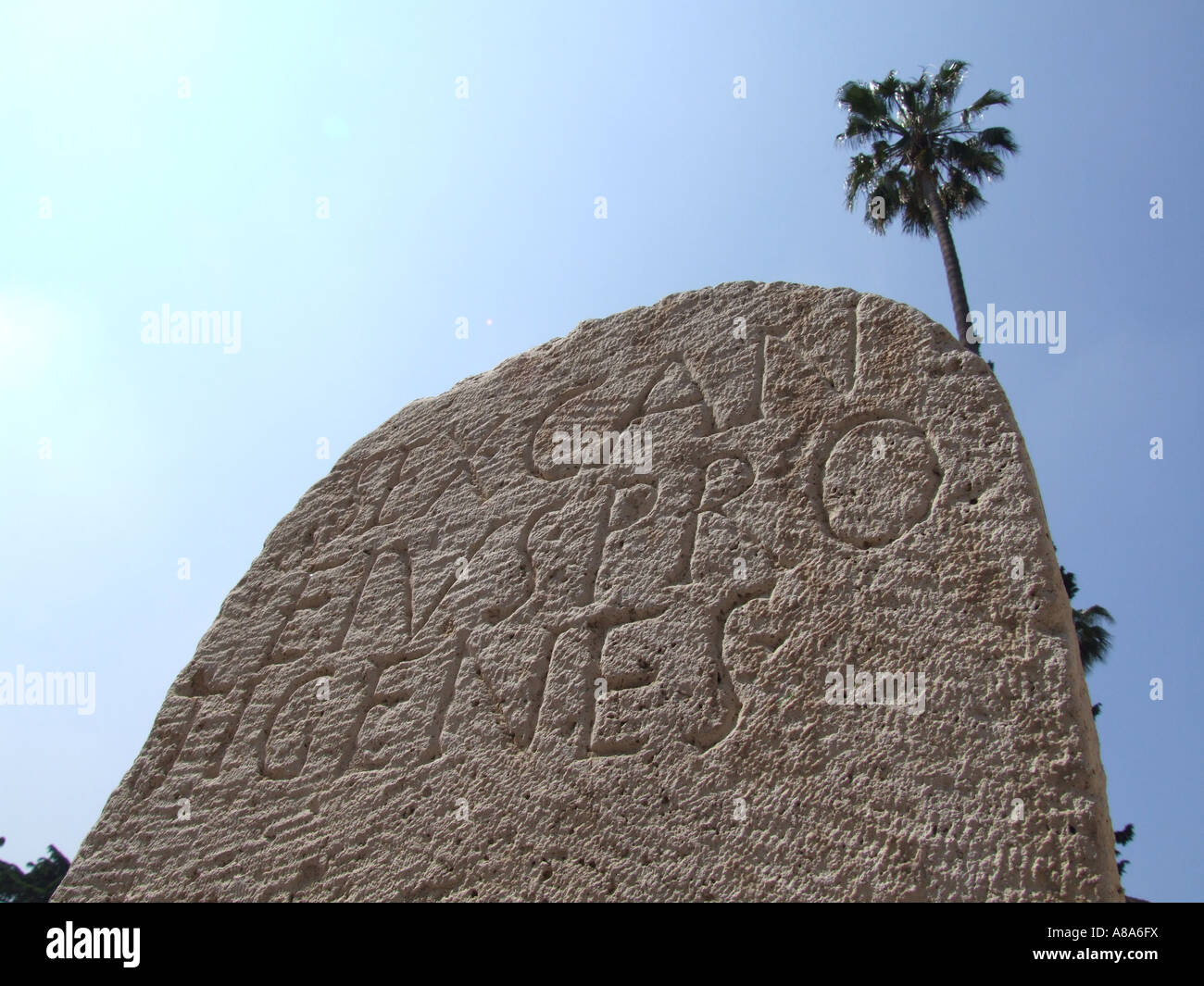latin inscription at the diocletian baths museum in rome Stock Photo ...