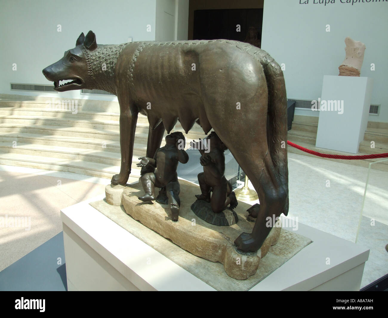 romulus and remus statue at the musei capitolini museum in rome Stock ...