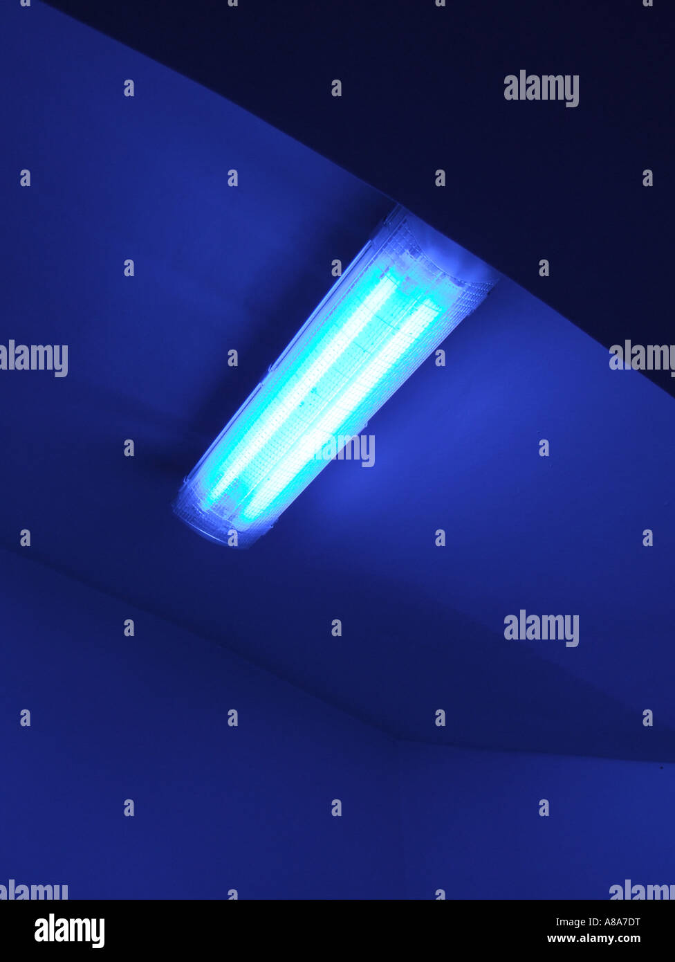 blue strip light in room Stock Photo - Alamy