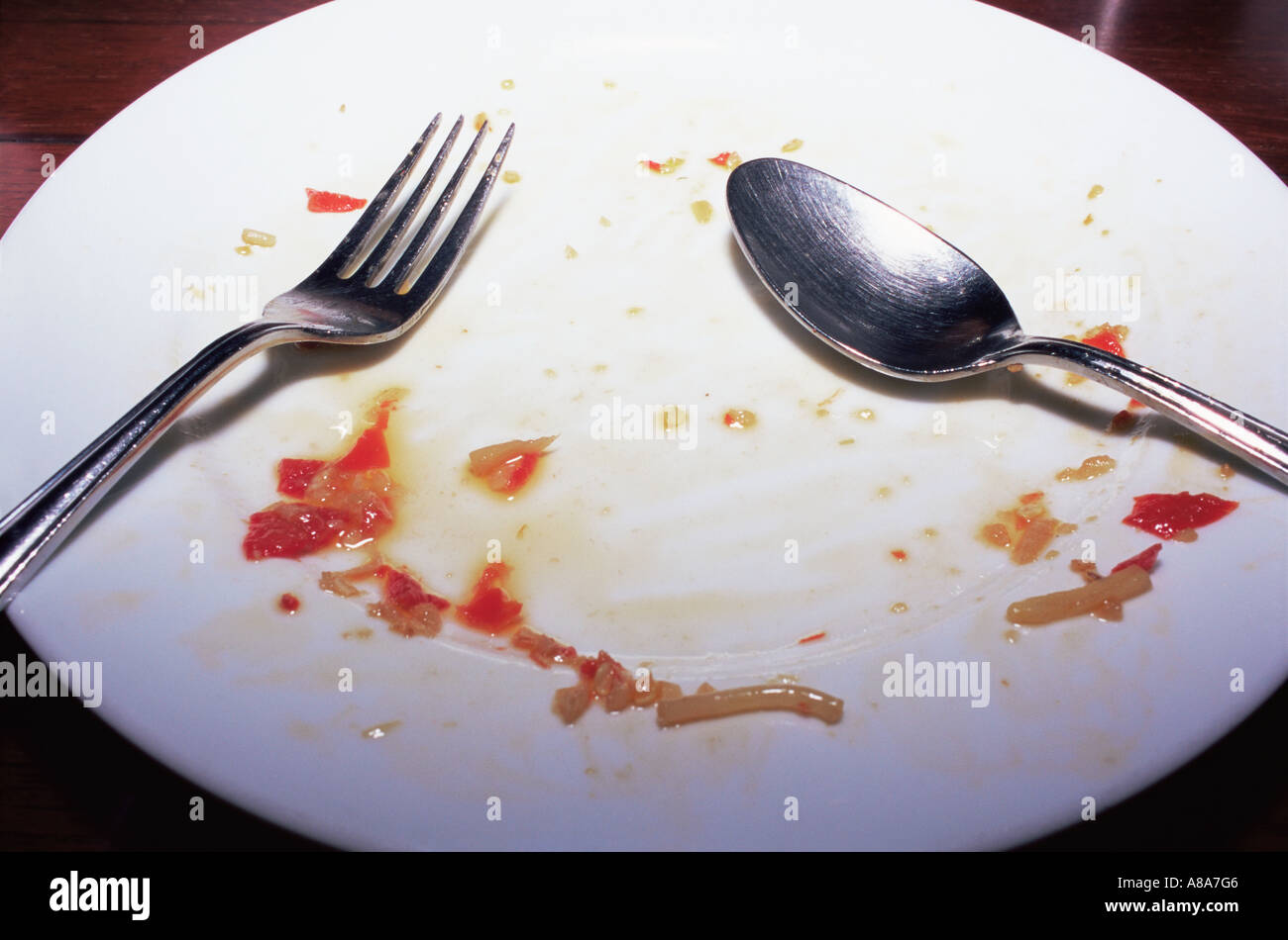 Finished plate of spaghetti Stock Photo - Alamy