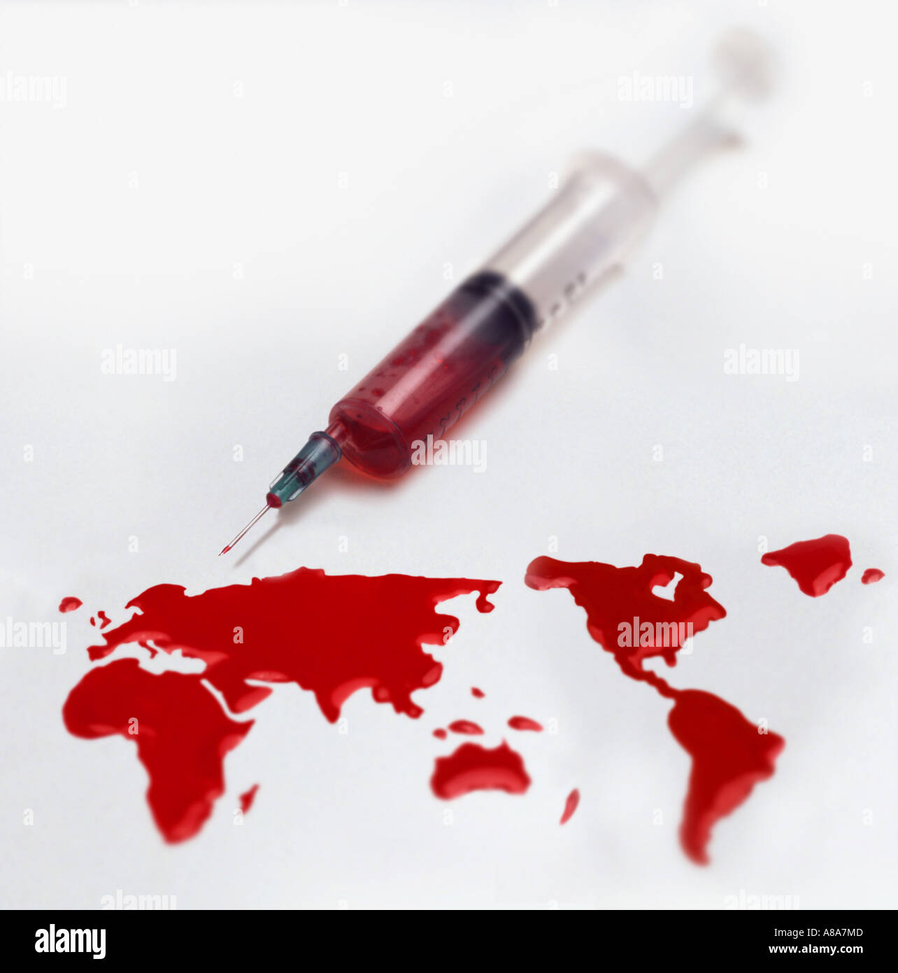 World map with blood hi-res stock photography and images - Alamy