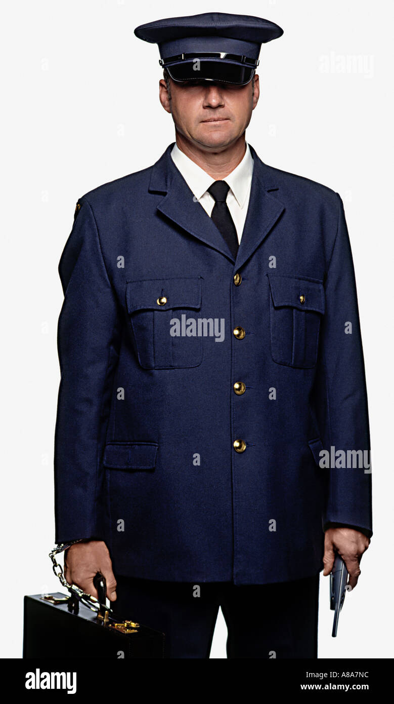 Security guard handcuffed to briefcase Stock Photo - Alamy