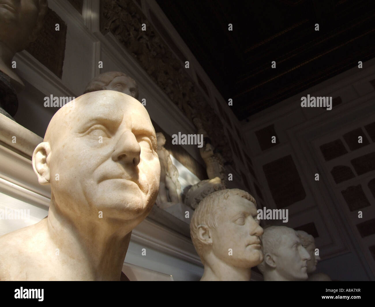 male statues at the musei capitolini museum in rome Stock Photo - Alamy