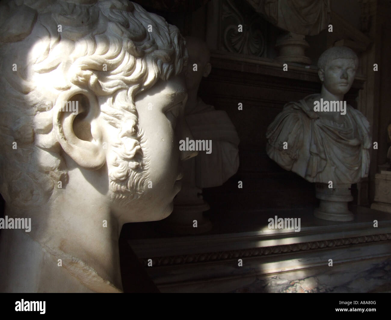 male statues at the musei capitolini museum in rome Stock Photo - Alamy