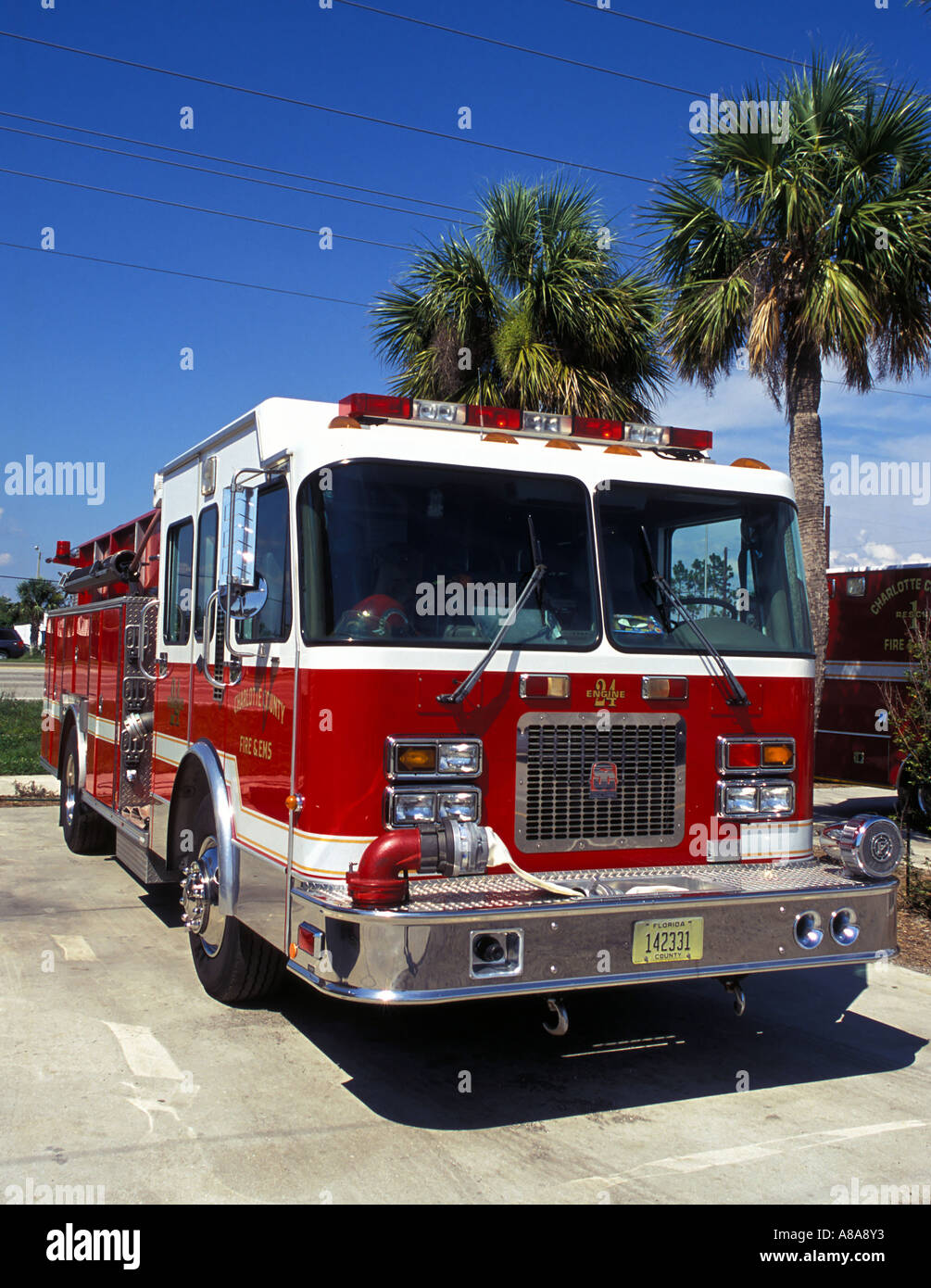 Fire Engine Florida USA Stock Photo - Alamy