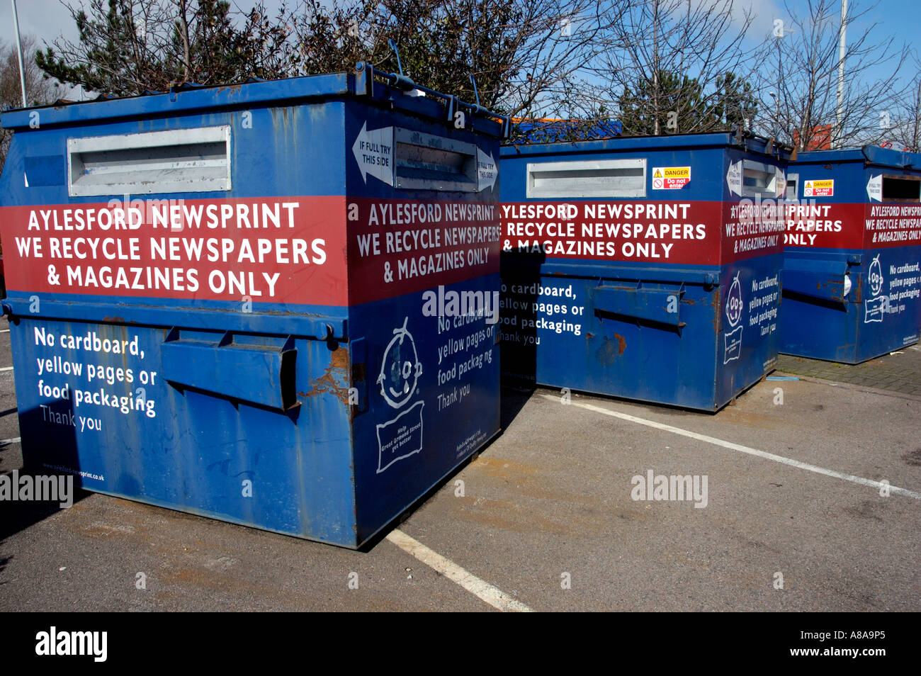 Recycling collection point for old magazines and newpapers Stock Photo ...