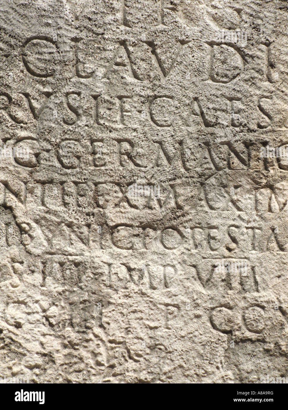 latin inscription at the diocletian baths museum in rome Stock Photo ...